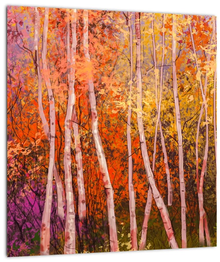 Obraz barevného lesa (30x30 cm)