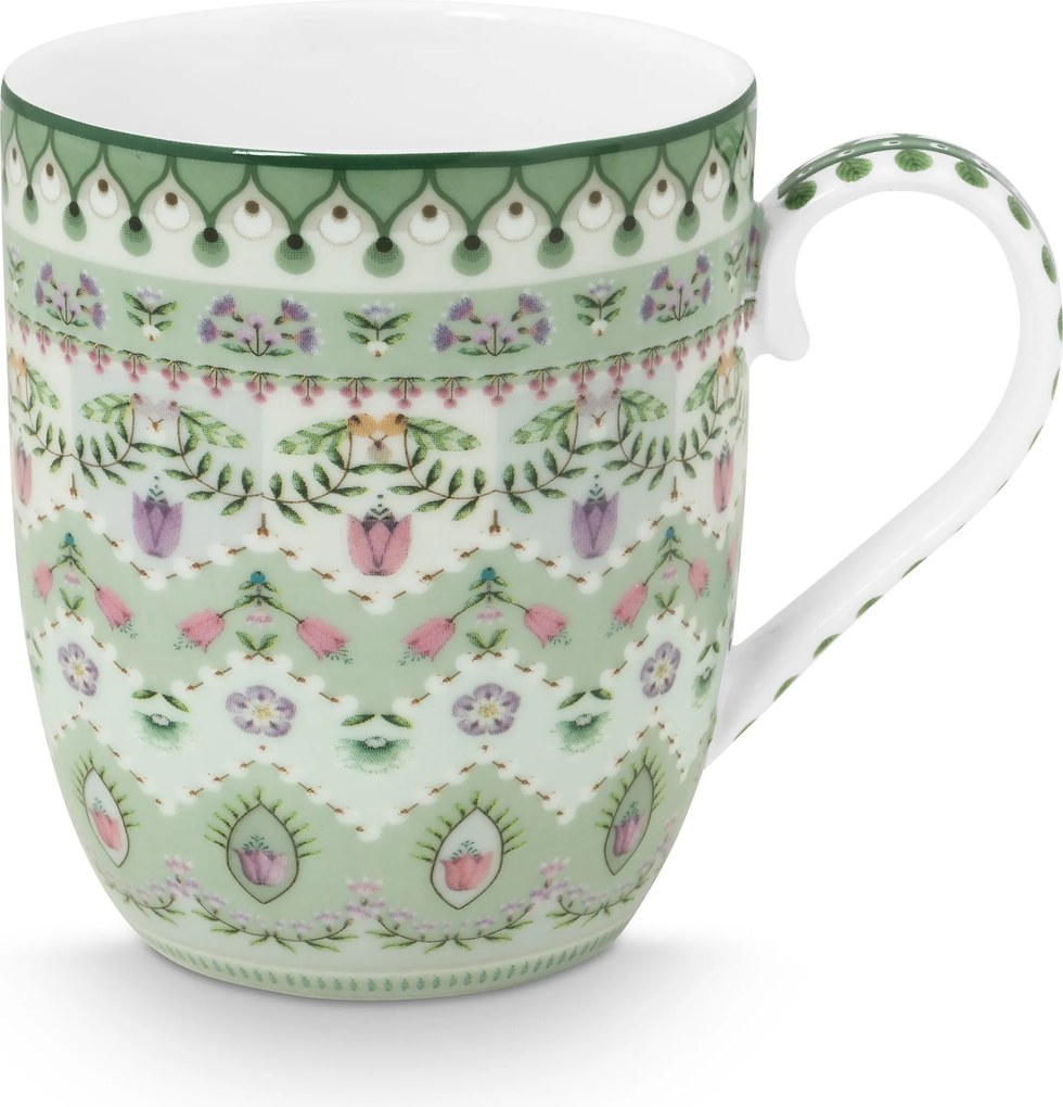 Pip Studio Lily &amp; Lotus hrnek 180ml, zelený (Porcelánový hrnek)