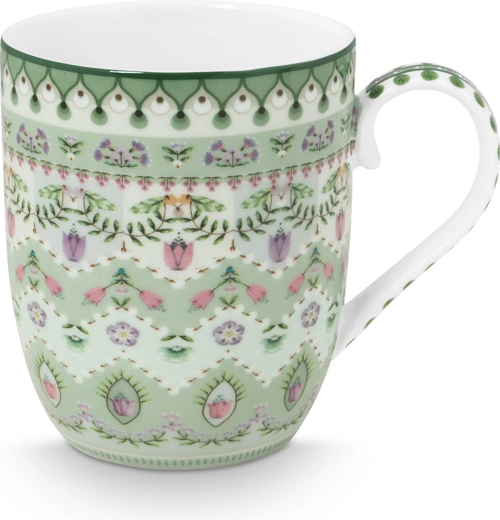 Pip Studio Lily &amp; Lotus hrnek 180ml, zelený (Porcelánový hrnek)
