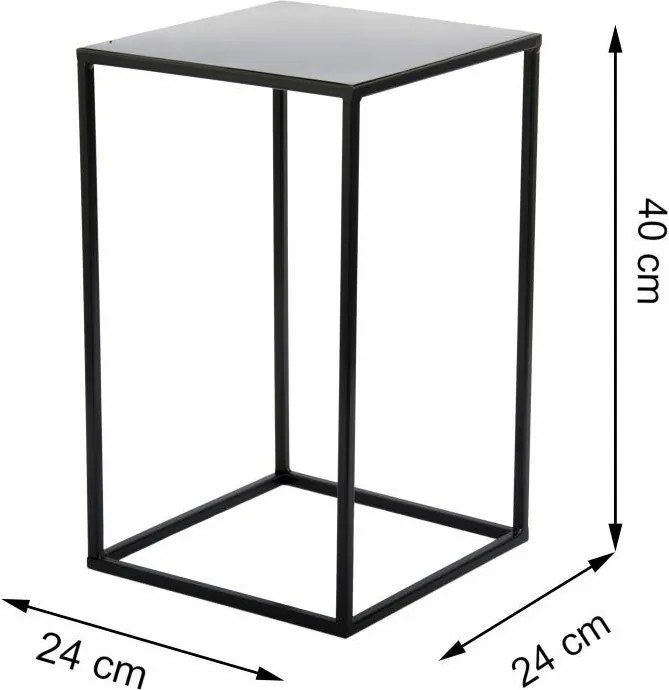 STOJAN NA KVĚTINÁČ SIMPLE 40X24X24 CM ČERNÁ