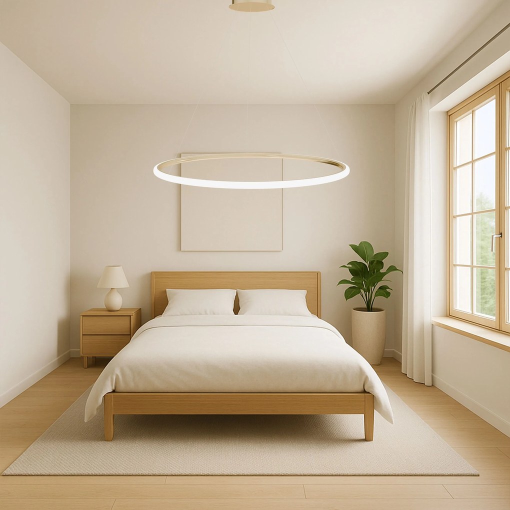 Toolight Toolight, závěsné svítidlo 40cm, 24W, 3000K, LHJ001-CP, zlatá lesklá, OSW-50000