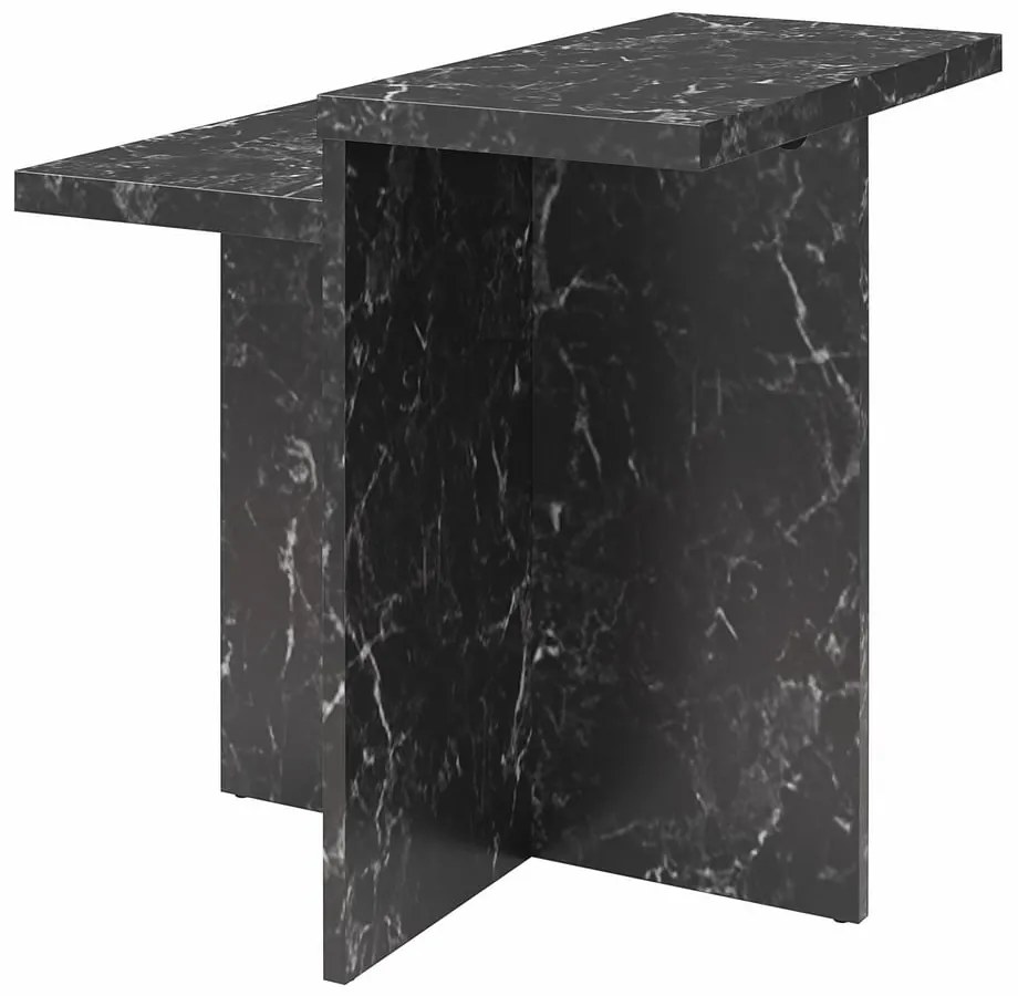 Černý konferenční stolek v dekoru mramoru 56x56 cm Brielle – Støraa