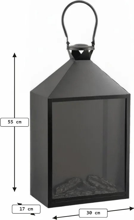 LED dekorace lucerna COZY WARM 55x30 cm, černá