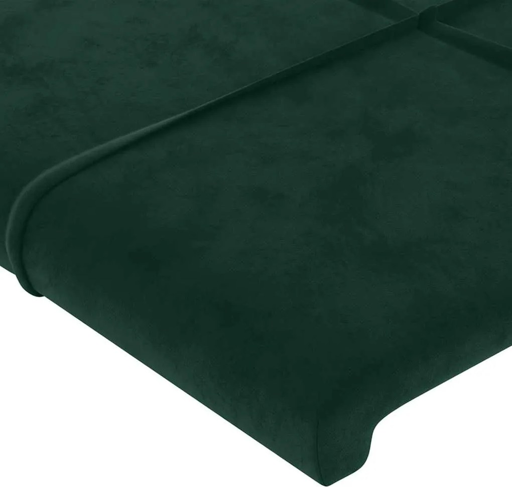 Čelo postele tmavě zelené 80x5x118/128 cm sametové 3116365