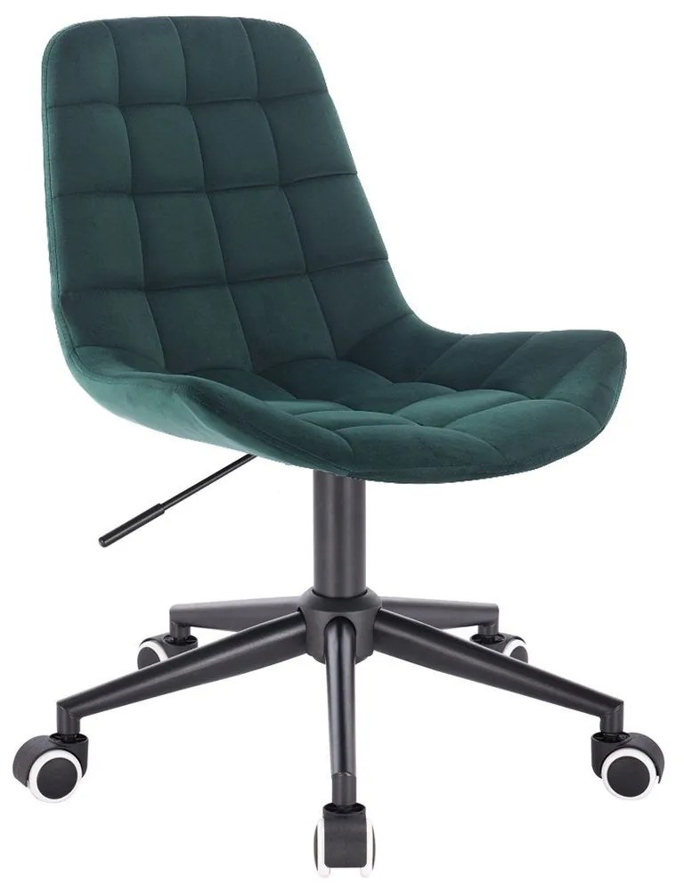 LuxuryForm DESIGN Židle PARIS VELUR na černé podstavě s kolečky - zelená