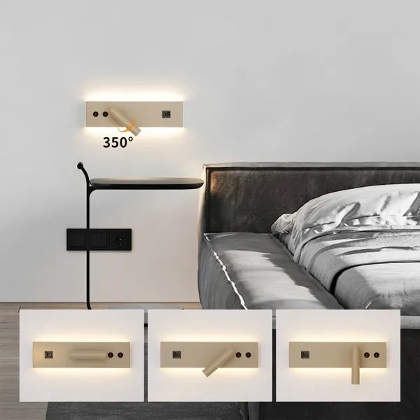 Brilagi-LED Nást. bodové svítidlo s USB portem NOCTIS LED/3W/230V+LED/9W béžová