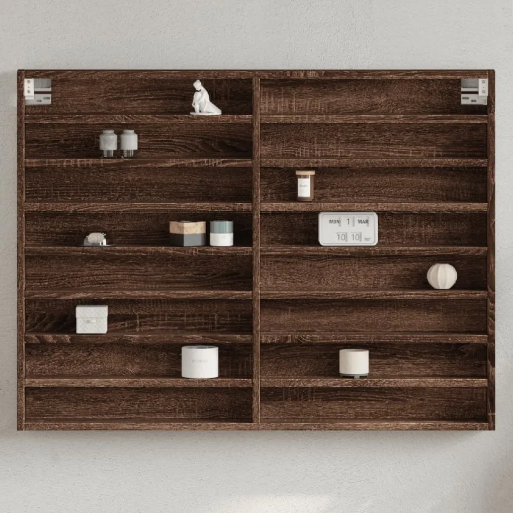 vidaXL Vitrína 100 x 8,5 x 75 cm kompozitní dřevo [847936] Barva: Černá