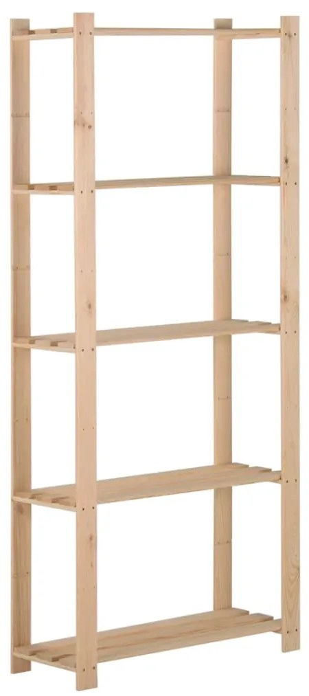 Úložný regál s 5 policemi 80 x 28,5 x 170 cm masivní borovice 327320