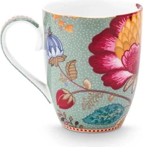 Pip Studio Blooming Tales hrnek 350 ml, modrý (Velký květinový hrnek)