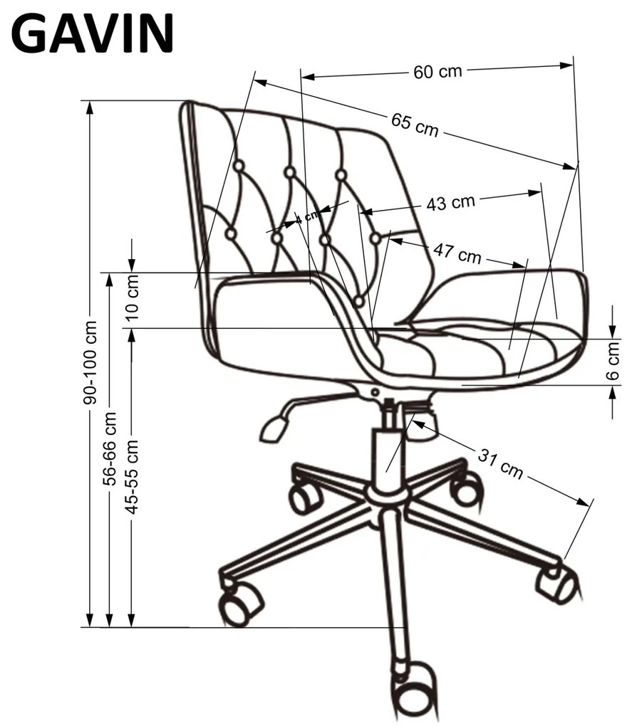 Designové kancelářské křeslo GAVIN hnědo-černé