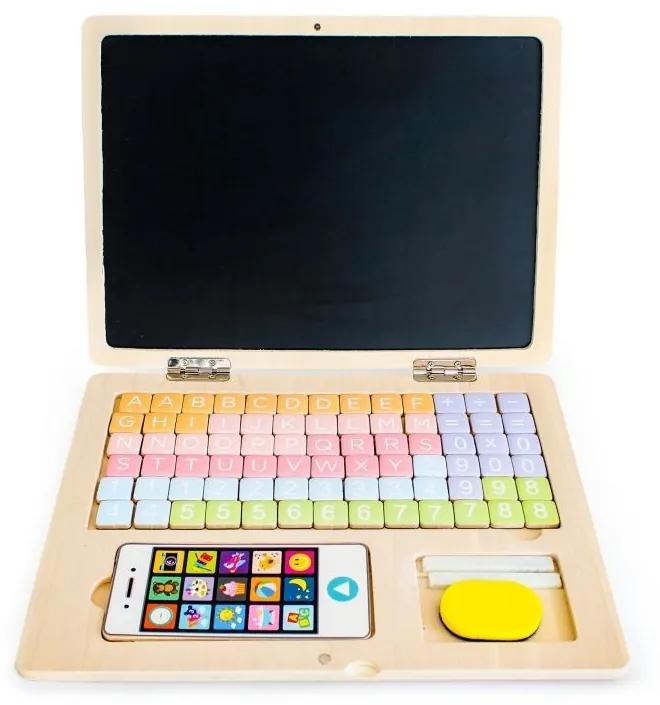Dřevěná notebooková edukační magnetická tabule