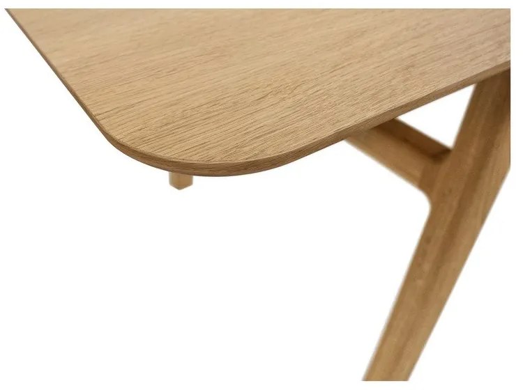 Rozkládací jídelní stůl s přídavnou deskou v dekoru dubu 90x180 cm Curved – Woodman