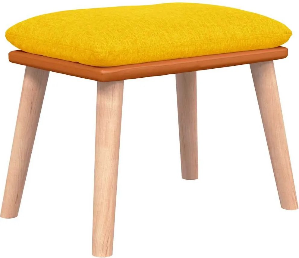 Podnožka hořčicově žlutá 45x29,5x35 cm textil a umělá kůže 341453