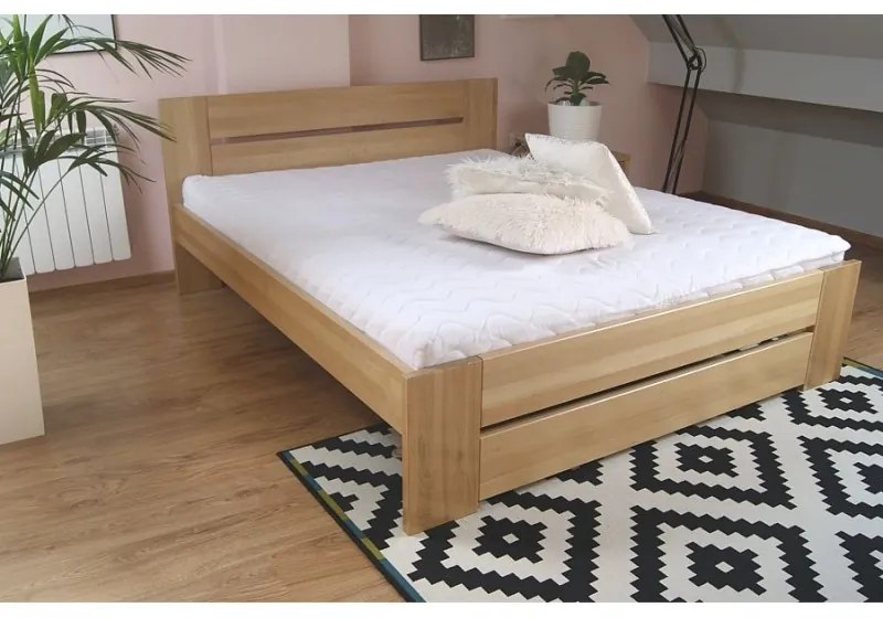 Via-nábytek Postel EMA masiv buk Povrchová úprava postele: Mooení odstín dub Rozměry postele: 140 x 200