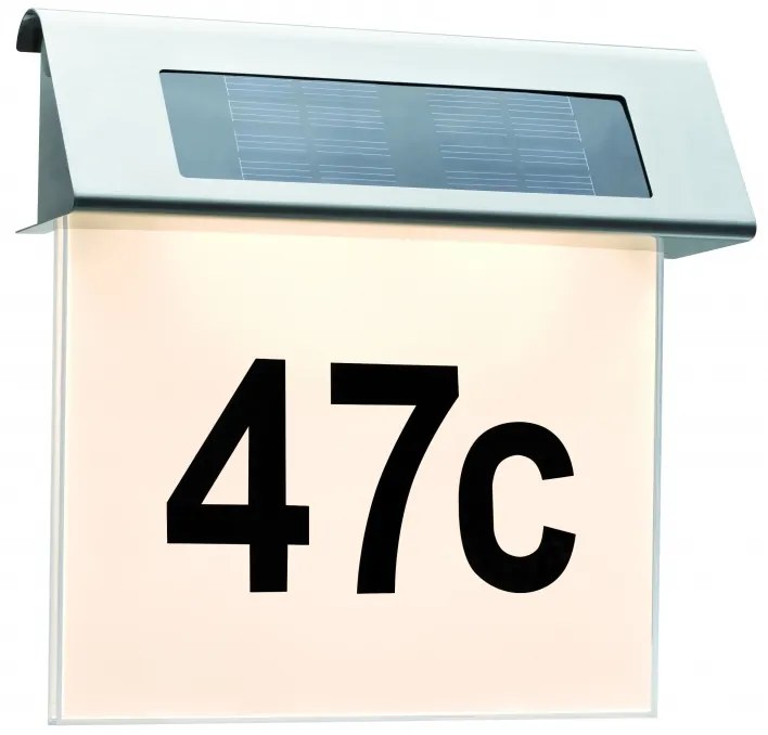 Paulmann 93765 Special Line Solar house number, solární osvětlení domovního čísla, 1x0,2W LED, 23x22cm, IP44