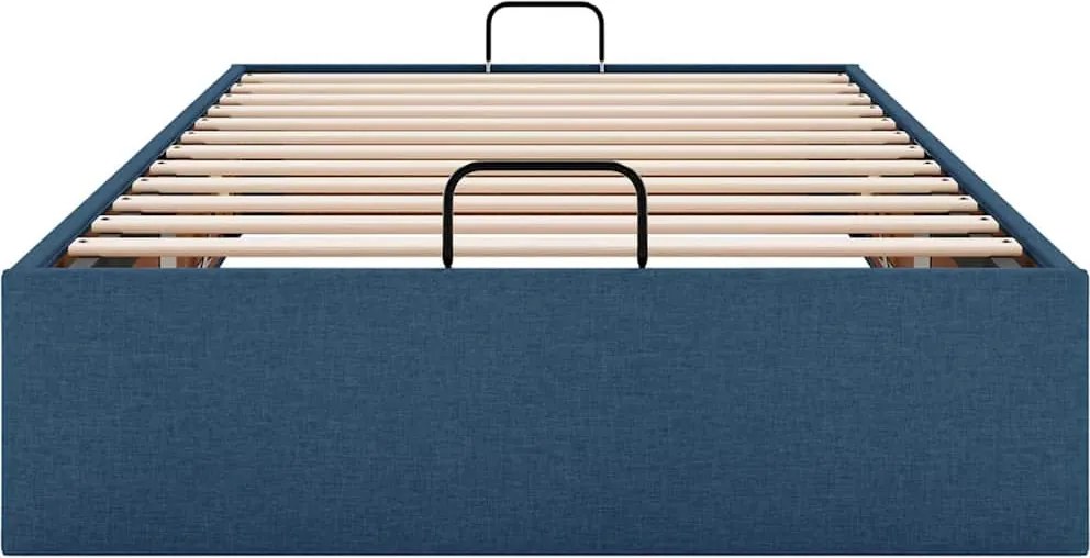 Osmanský rám postele bez matrací modrá 90x200 cm textil 3310853