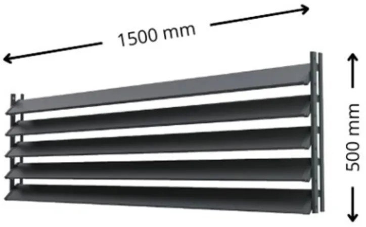 SAMKIT SET pro venkovní žaluzie z hliníku RAL 7016 (antracitová): V:500, Š:1500mm