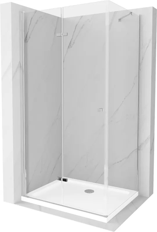 Mexen Lima sprchový kout 80x90cm, 6mm sklo, chromový profil - čiré sklo + Slim sprchová vanička - 856-080-090-00-00-4010