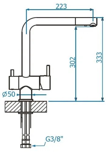 ALVEUS 1139808 - Dřezová baterie AGUILA 33,3 cm granit/černá