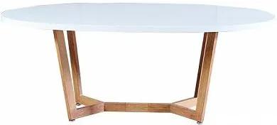 Konferenční stolek, MDF / kov, bílá HG / dub sonoma, Glosy