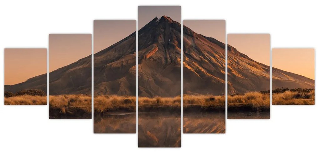 Obraz odrazu hory Taranaki, Nový Zéland (210x100 cm)