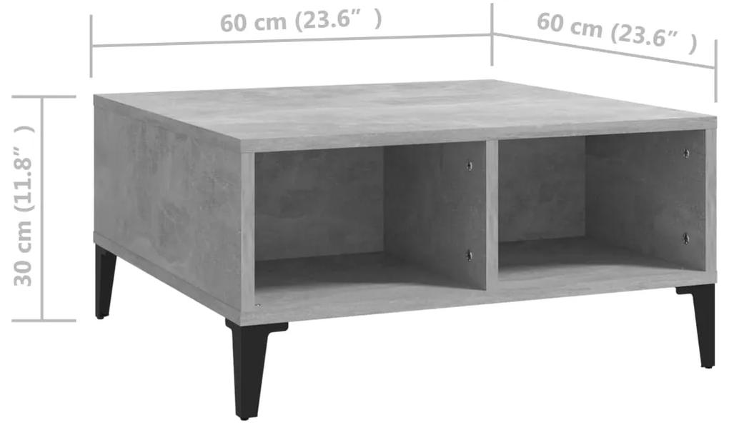 Konferenční stolek betonově šedý 60 x 60 x 30 cm dřevotříska - Default Title