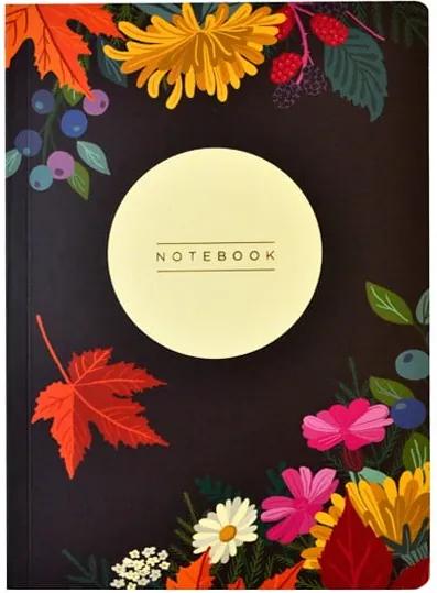 Zápisník A5 Portico Designs Autumn Floral Flexi, 160 stránek