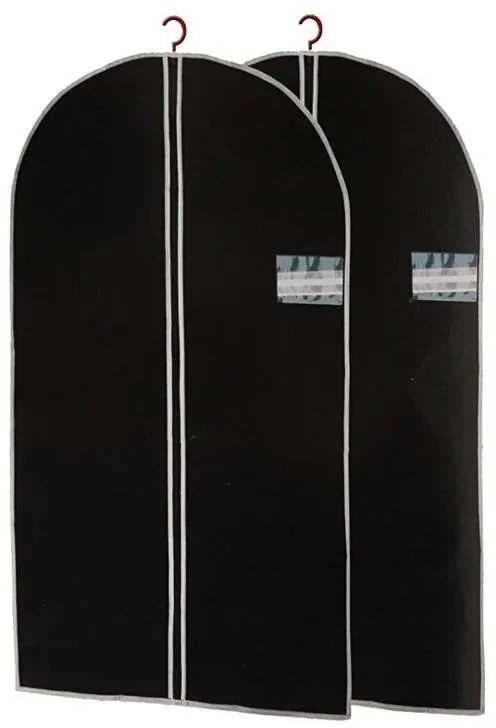 Sada 2 obalů na oblečení 60x150 cm černý