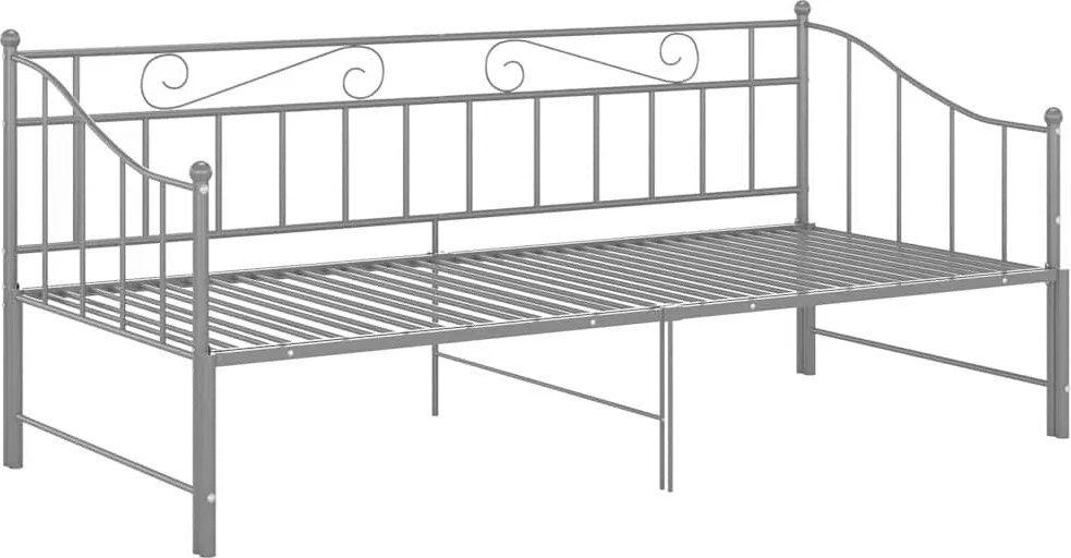 Rám vysouvací postele/pohovky šedý kovový 90 x 200 cm 324778