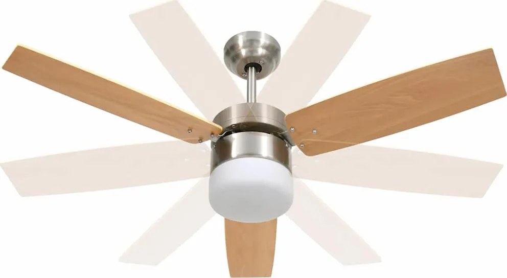 vidaXL Stropní ventilátor světlo a dálkový ovladač 108 cm světle hnědý [51491] Barva: tmavě hnědá