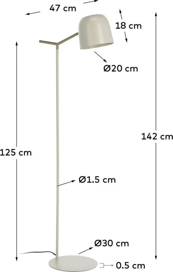 Béžová stojací lampa Kave Home Alish