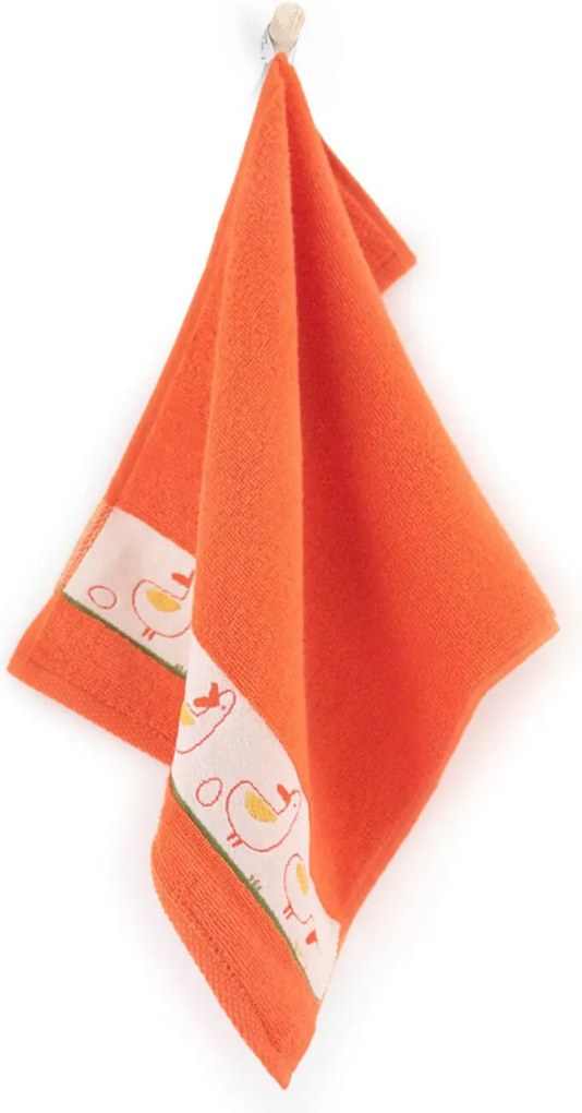 Bavlněný ručník Kačenky - oranžová Velikost: ručníček 30 x 50