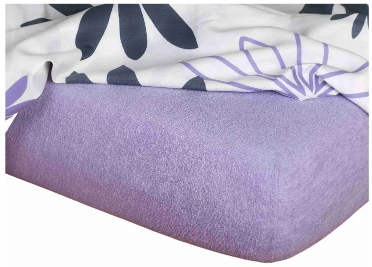 DADKA Froté prostěradlo fialové Rozměr 220x220x20