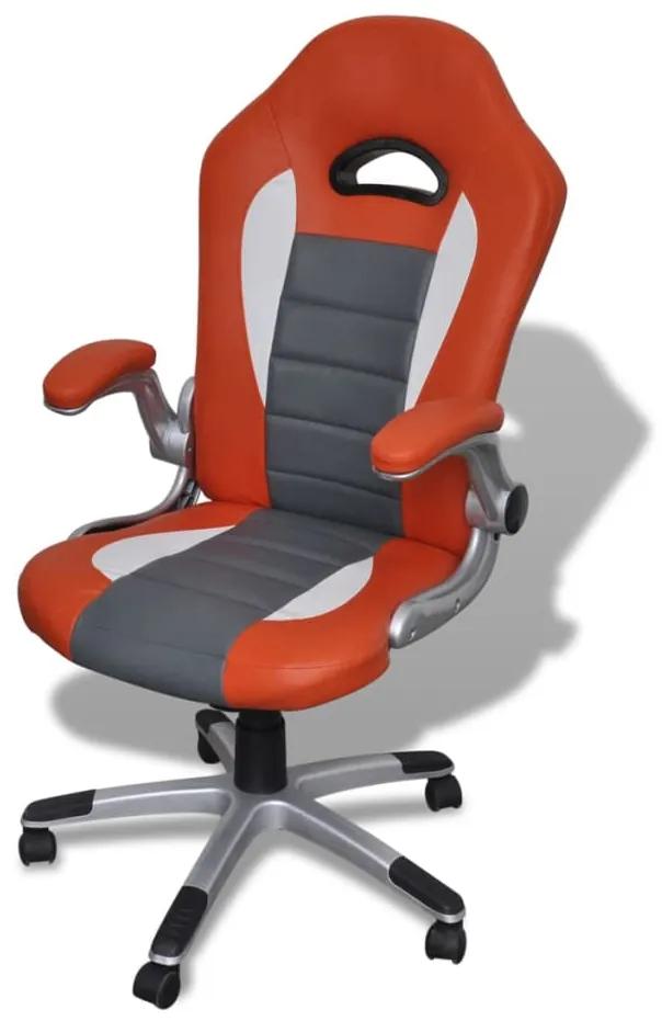 20075 vidaXL Kancelářská židle z umělé kůže s moderním designem, oranžová