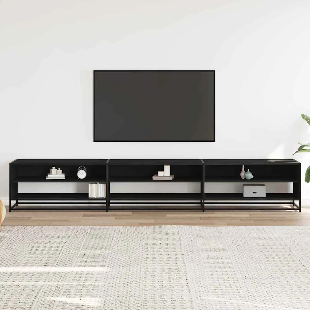 TV skříňka černá 270 x 40 x 46 cm kompozitní dřevo 3300810