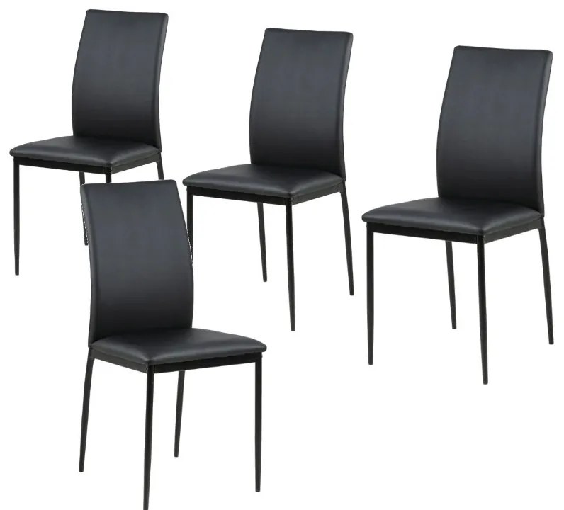 Jídelní židle Ervin IX- set 4 ks Black PU WAX