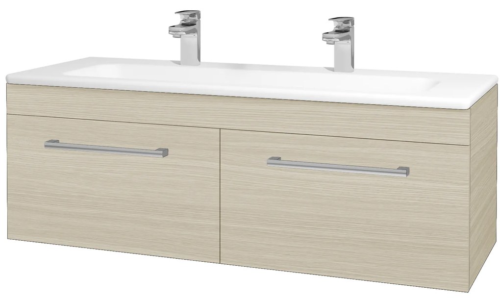 Dřevojas Koupelnová skříň ASTON SZZ2 120 Varianta: M01 Bílá mat / Úchytka T01 / M01 Bílá mat