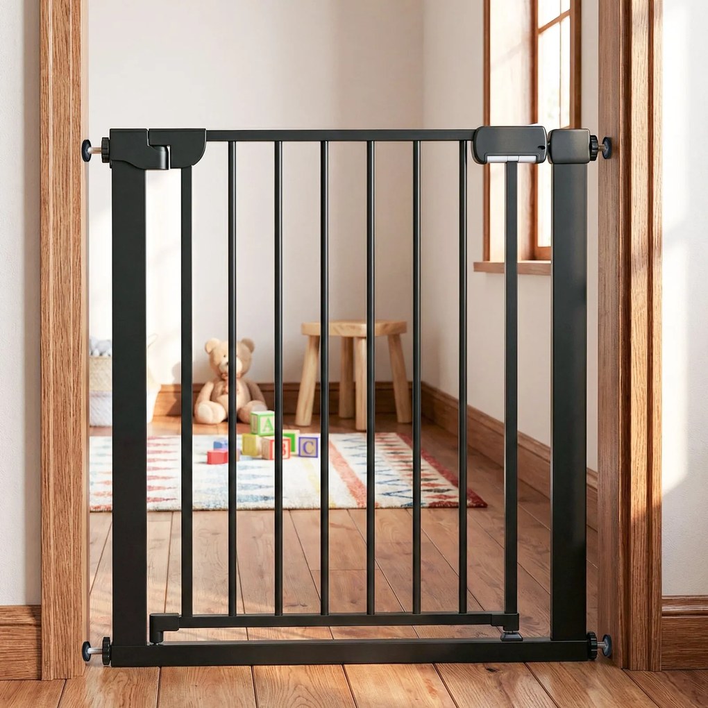 Costway Schodišťová brána bez vrtání se šířkou 75-82 cm Auto-Close