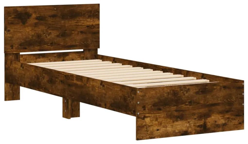 Rám postele s čelem kouřový dub 75 x 190 cm kompozitní dřevo