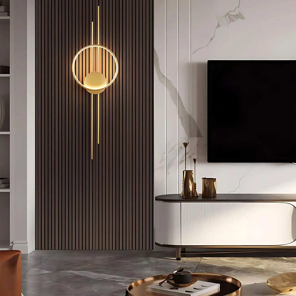 Toolight Toolight, LED nástěnné svítidlo 10W, 4000K, 500lm, APP1781-W, zlatá matná, OSW-06352