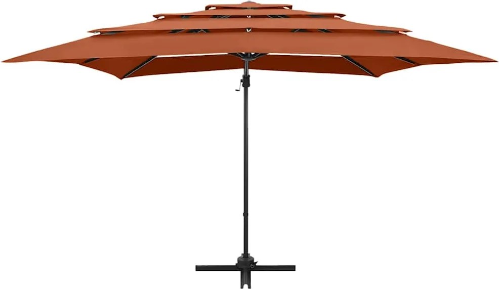 4stupňový zahradní slunečník hliníková tyč terakota 250x250 cm 313825
