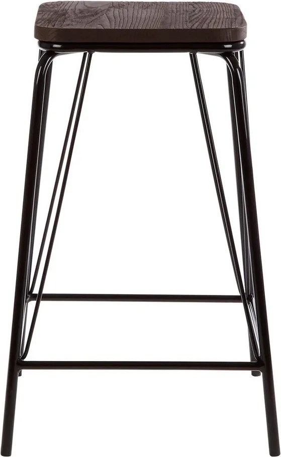 Černá/hnědá stolička z jilmového dřeva District – Premier Housewares