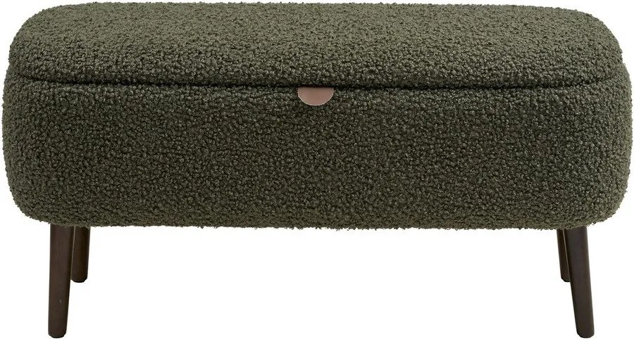 Zelená lavice z textilie bouclé Harlow – House Nordic