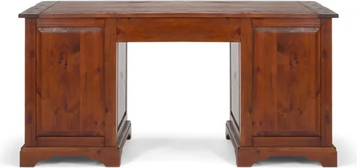 furniture-nabytek.cz - Masivní psací stůl Catello z borovice, lakovaný, hnědý – 160×70×78 cm