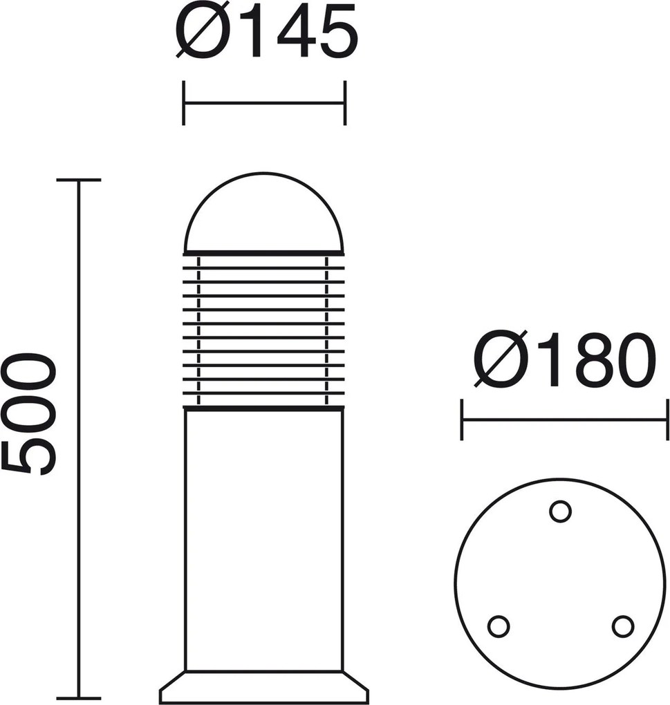 Cristher Nova LED sloupkové svítidlo černé 650mm