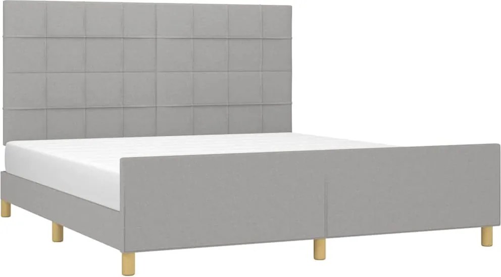 Rám postele bez matrace světle šedý 160 x 200 cm textil 3125065