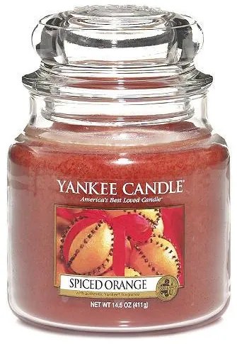 Yankee Candle Svíčka Yankee Candle 411gr - Spiced Orange, oranžová barva, sklo, vosk