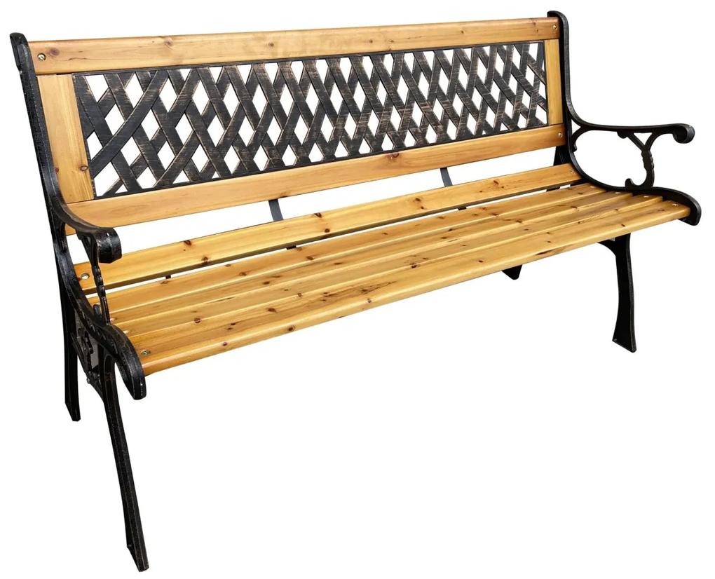 Zahradní lavička MIRT béžová/jedlové dřevo