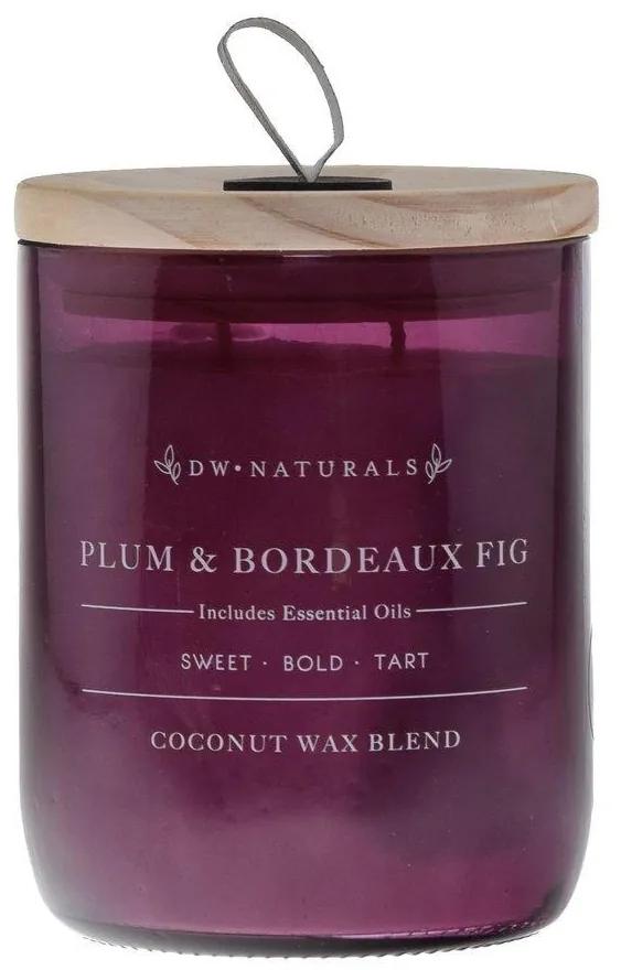 dw HOME Vonná svíčka ve skle Plum and Bordeaux Fig 500 g, fialová barva