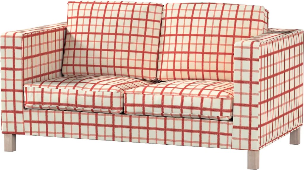 Potah na pohovku IKEA Karlanda 2-místná, krátký barva červená látka vzorované